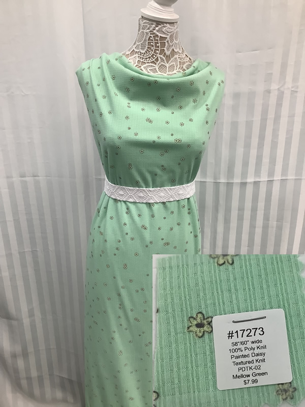 Painted Daisy Textured Knit_PDTK-02_100% Polyester_Mellow Green