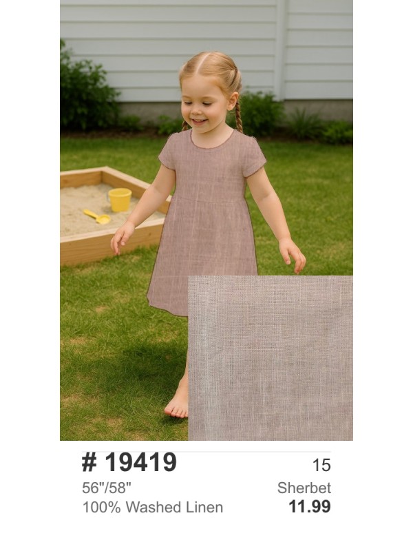 100% Washed Linen Sherbet | Country Store Fabrics
